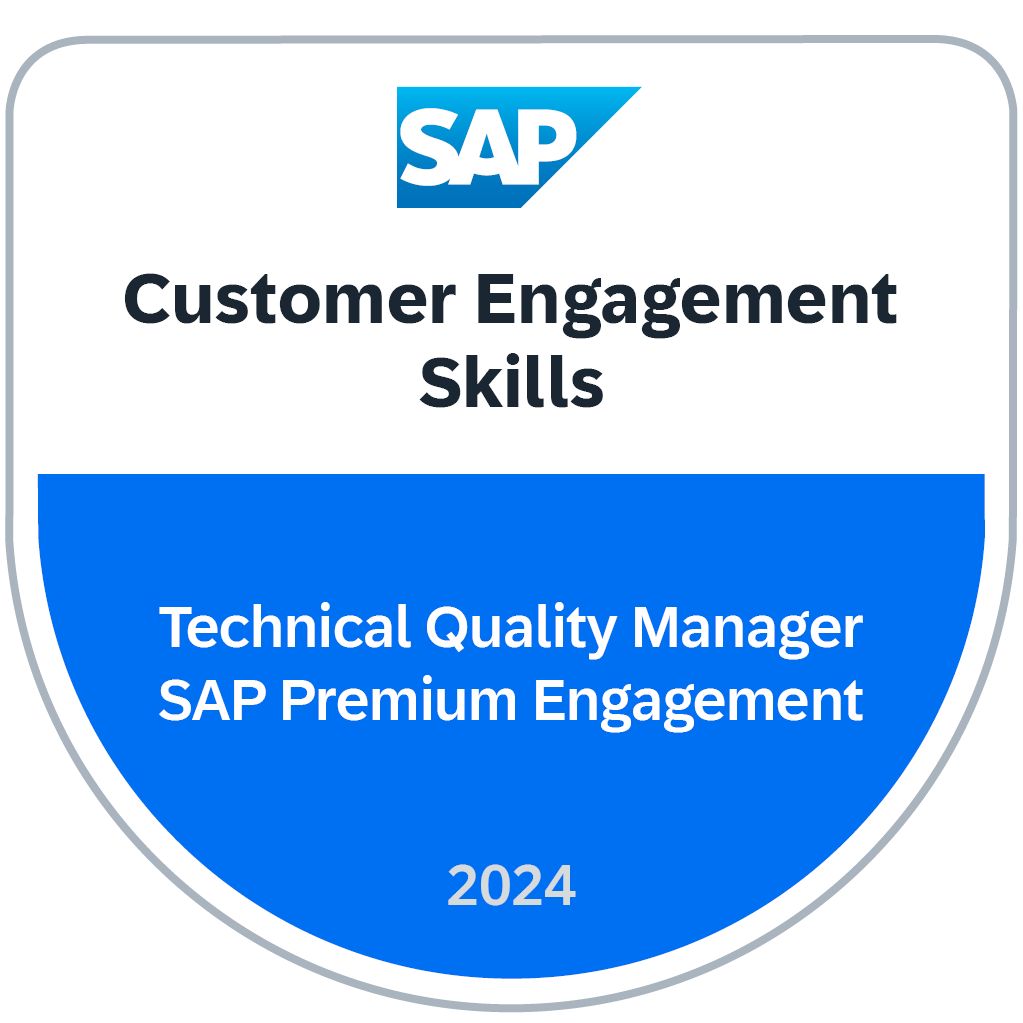Customer Engagement Skills 2024 - Technical Quality Manager SAP Premium Engagement - Credly