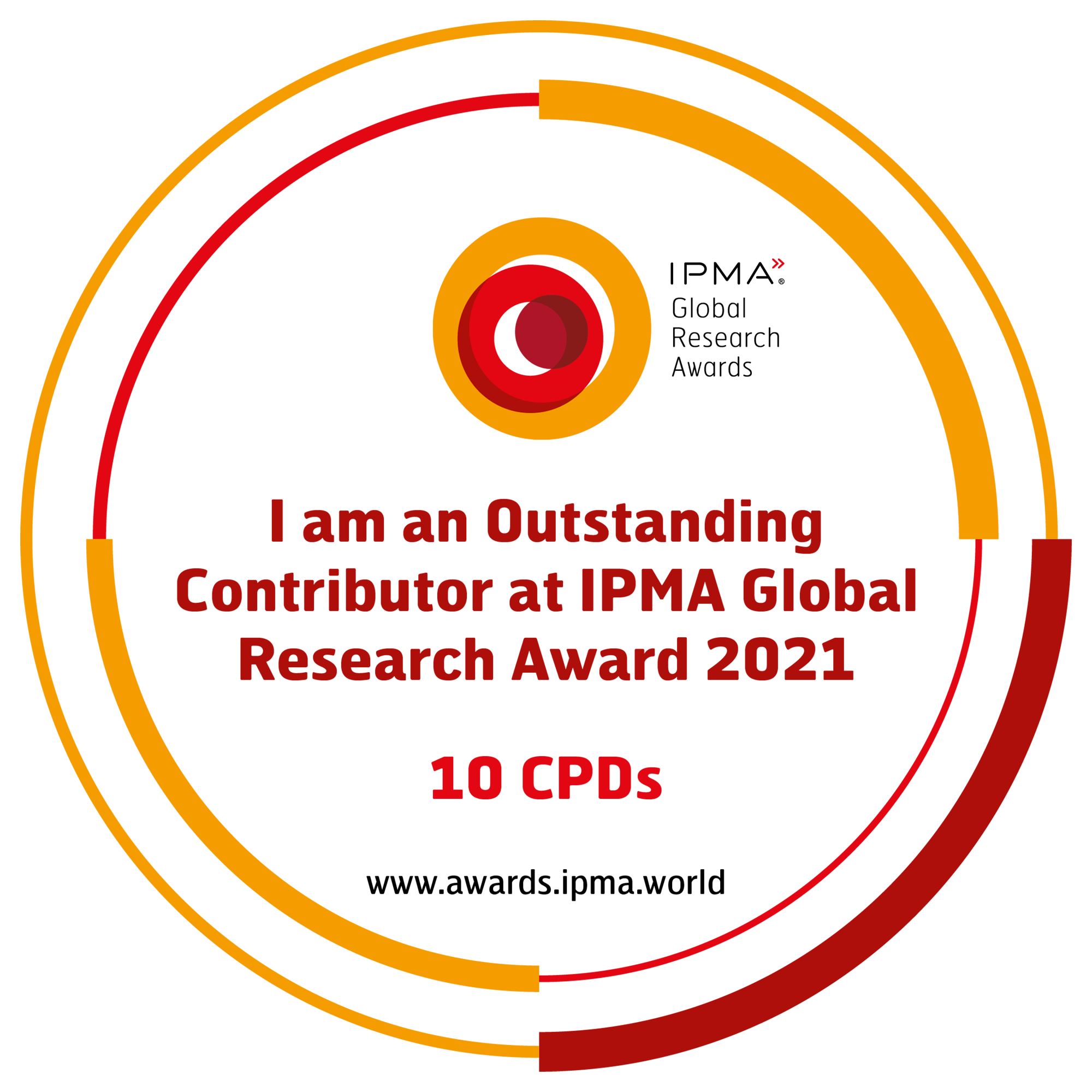 Graduate Researcher Award Outstanding Contribution 2021 - Credly