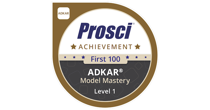 Prosci® ADKAR Model Mastery Level 1: Prevent Change Resistance - Credly