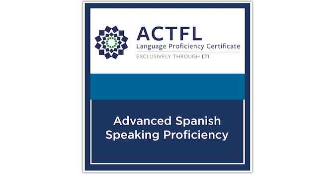 Spanish Speaking Proficiency - Advanced Low - Credly