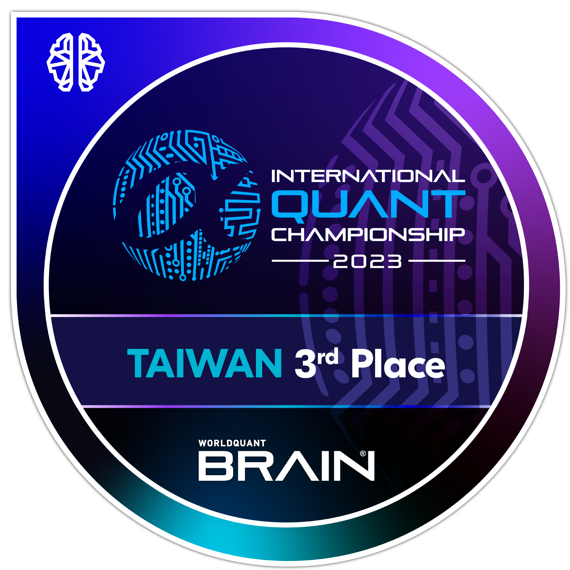 2023 WorldQuant BRAIN IQC Taiwan 3rd Place - Credly