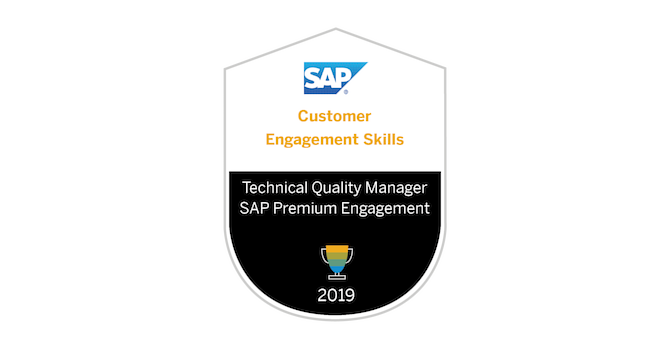 Customer Engagement Skills 2019 - Technical Quality Manager SAP Premium Engagement - Credly