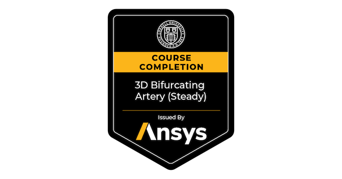 Ansys Course Completion: 3D Bifurcating Artery (Steady) - Credly