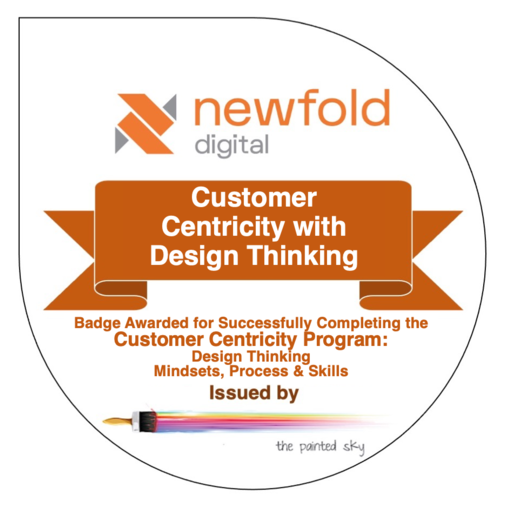 Newfold Digital: Certificate on CUSTOMER CENTRICITY WITH DESIGN THINKING, issued by The Painted ...