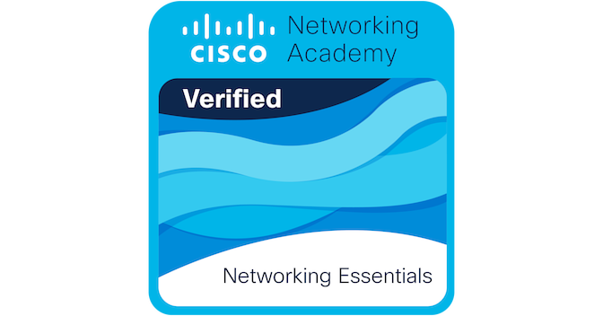Networking Essentials was issued by Cisco to Destine Amewu.