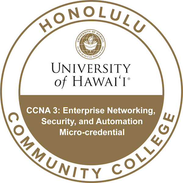 CCNA 3: Enterprise Networking, Security and Automation - Credly