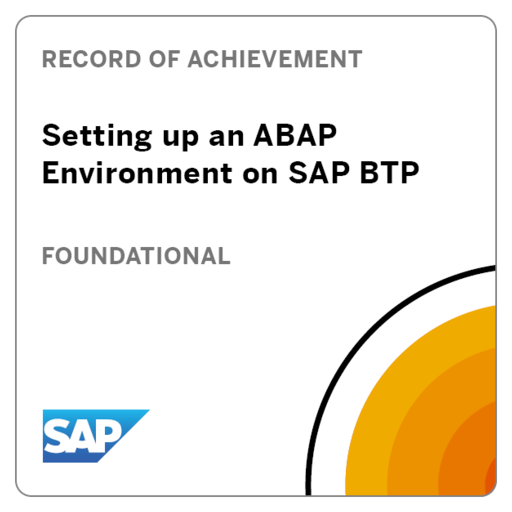 Setting Up An Abap Environment On Sap Btp Record Of Achievement Credly