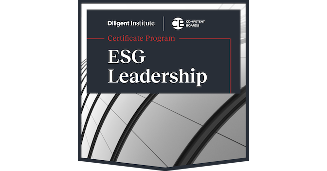 Diligent and Competent Boards ESG Leadership Certificate - Credly