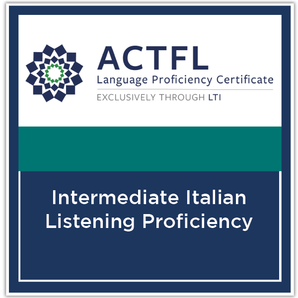 Italian Listening Proficiency - Intermediate Mid/High - Credly