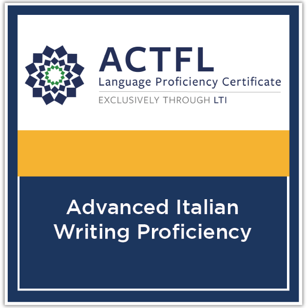 Italian Writing Proficiency - Advanced High - Credly