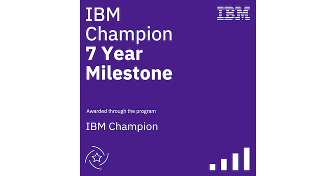 IBM Champion - 7 Year Milestone - Credly