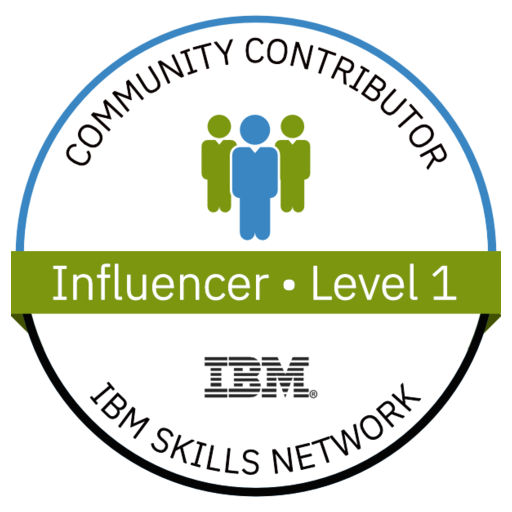 Cognitive Class Community Contributor - Level 1 - Credly