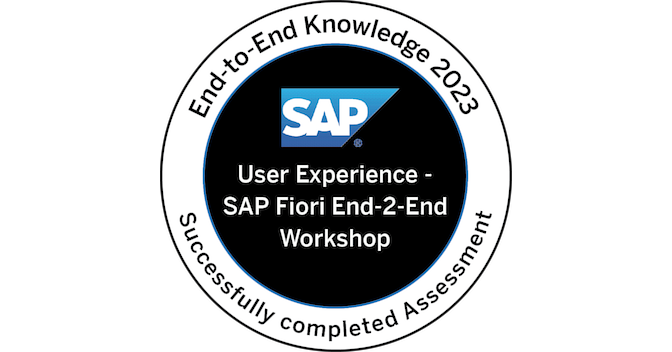 End-to-End Knowledge 2023 - User Experience - SAP Fiori End-2-End Workshop - Credly