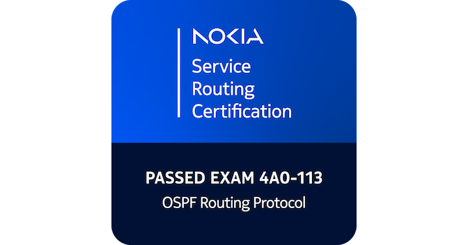 Nokia OSPF Routing Protocol Exam - Credly