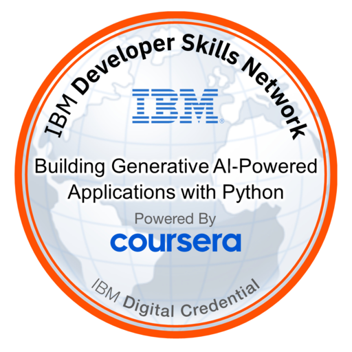 Building Generative AI-Powered Applications with Python - Credly