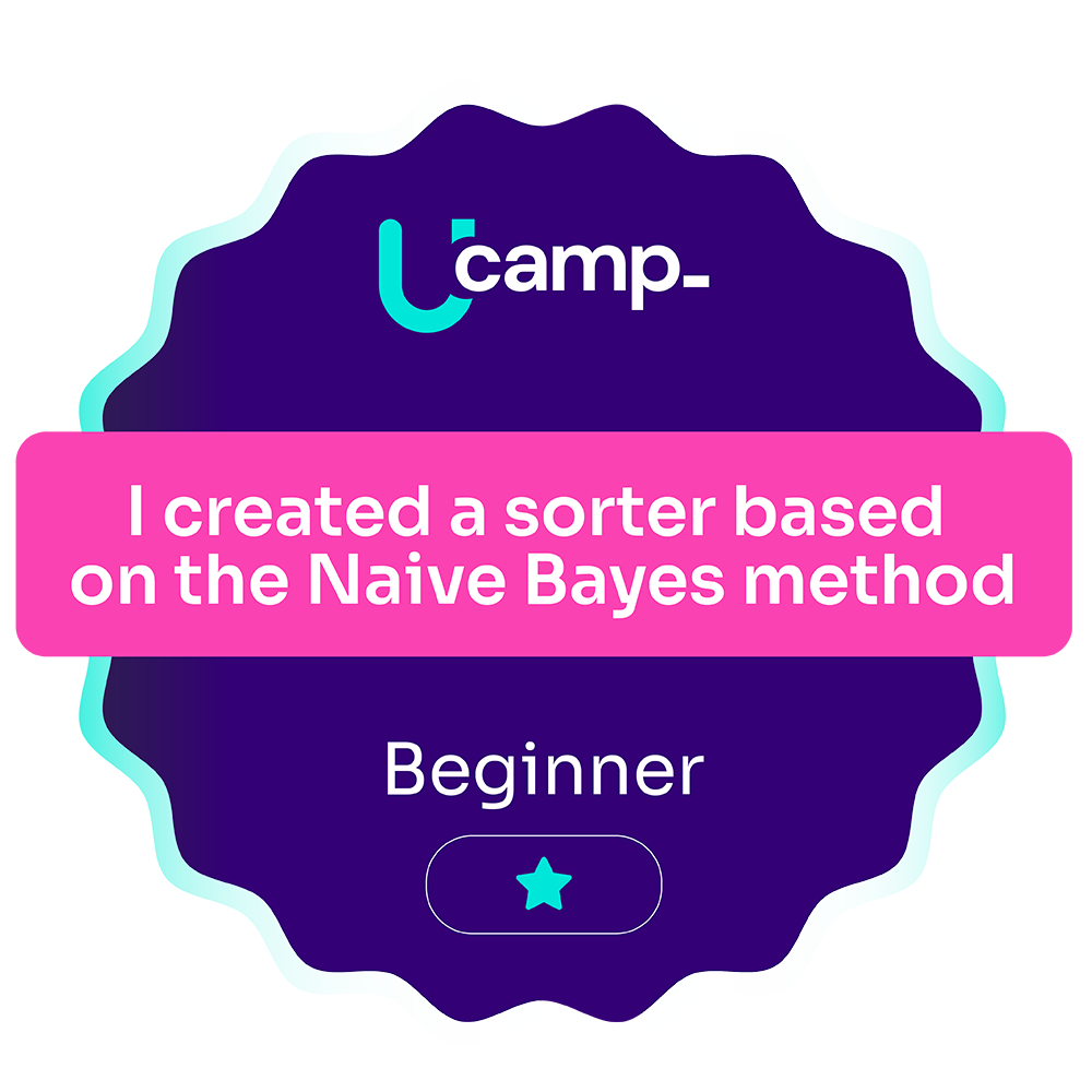 I created a sorter based on the Naive Bayes method - Credly