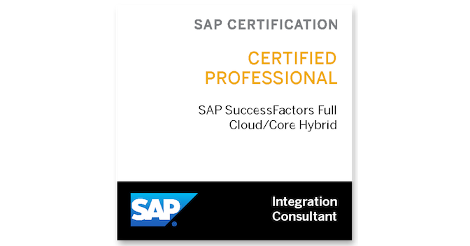 SAP Certified Integration Professional - SAP SuccessFactors Full Cloud/Core Hybrid - Credly
