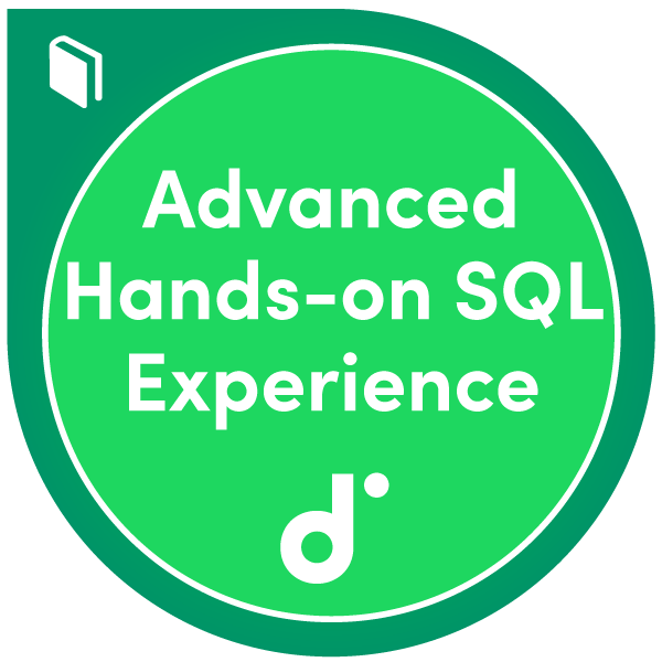 Participation au cours: Advanced Hands-on SQL Experience - Credly