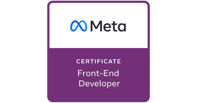 Meta Front-End Developer Certificate - Credly
