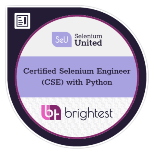 Seu™ Certified Selenium Engineer With Python Cse Python Credly