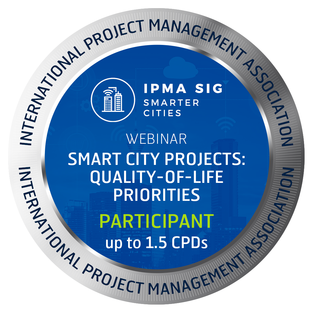 SIG Smarter Cities webinar - Smart city projects: quality-of-life priorities participant - Credly