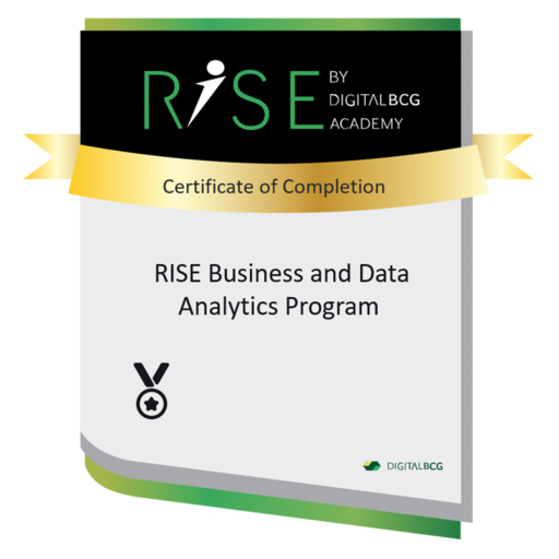 BCG RISE Certificate of Completion Business and Data Analytics Program ...