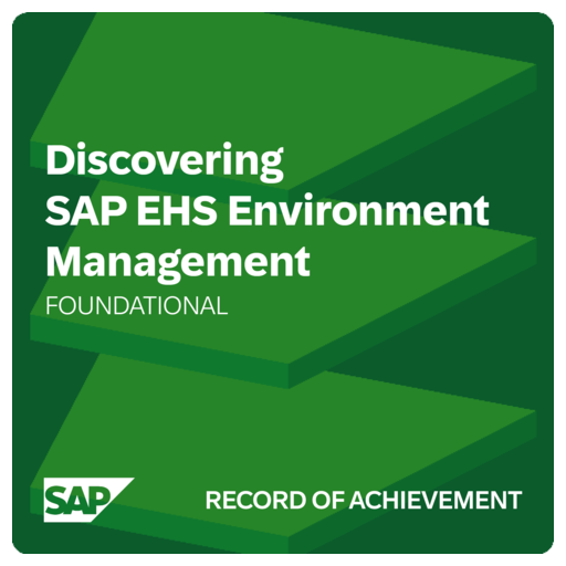 Discovering SAP EHS Environment Management - Record of Achievement - Credly