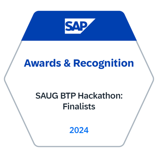 Awards and Recognition 2024 - SAUG BTP Hackathon: Finalists - Credly