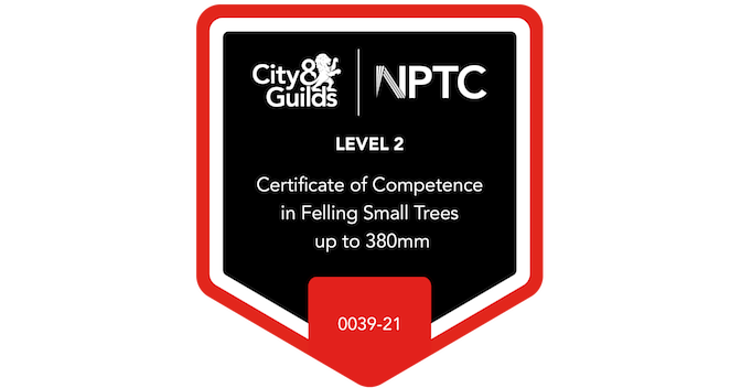 Level 2 Certificate of Competence in Felling Small Trees up to 380mm (0039-21) - Credly