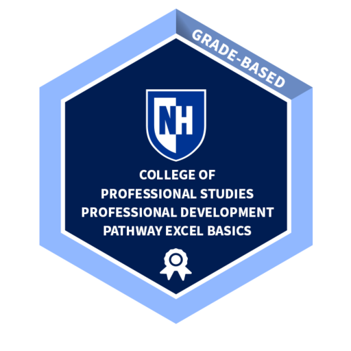 Professional Development Pathway Excel Basics - Credly