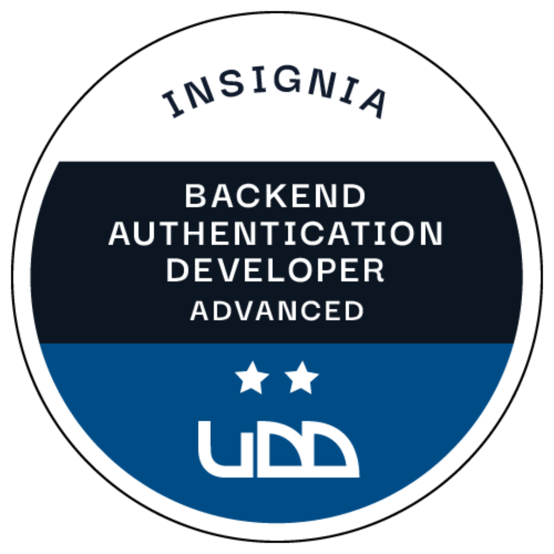 Backend Authentication Developer - Sobresaliente - Credly