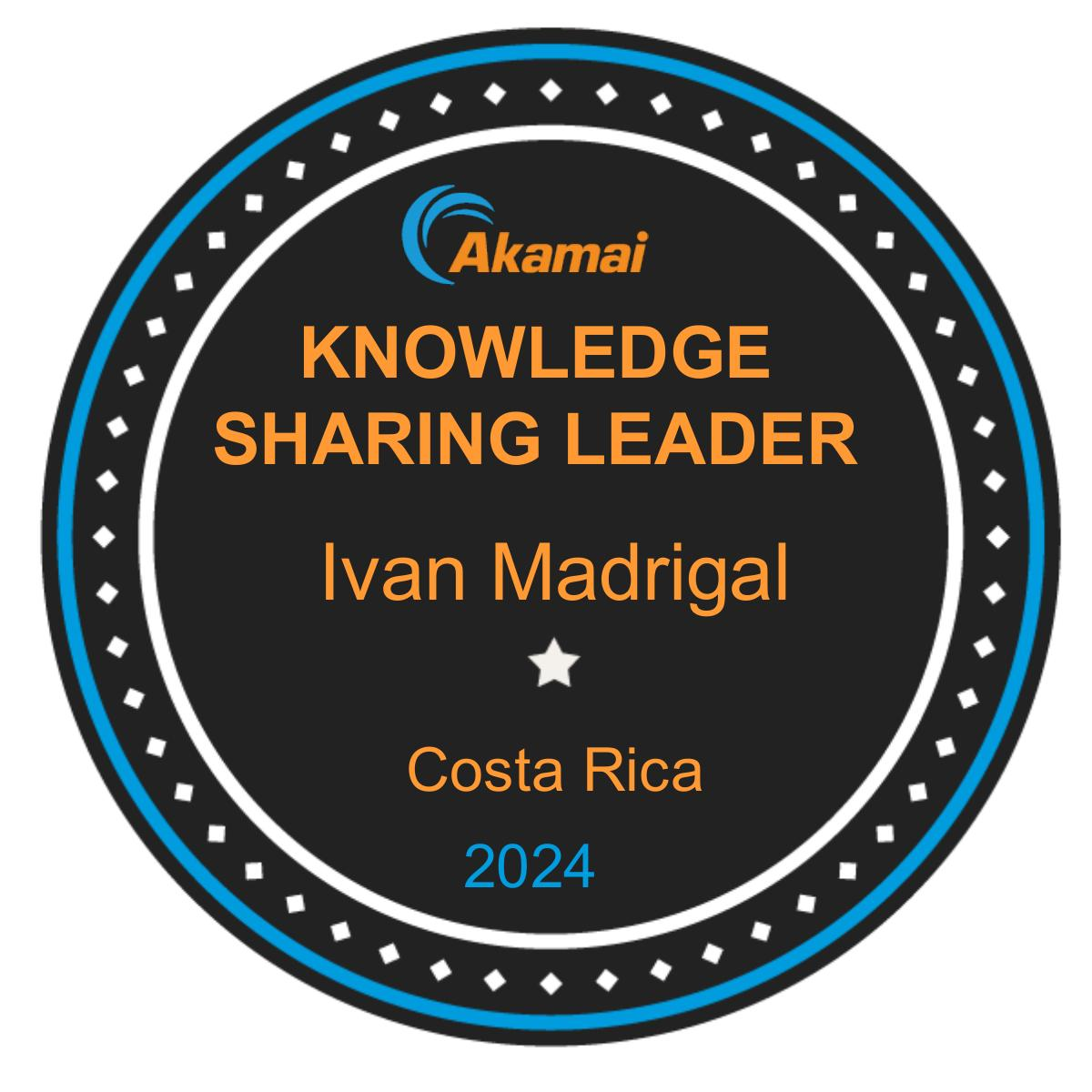 Akamai CR - Pillar Leader - Knowledge Sharing - Credly