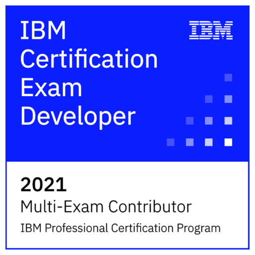 IBM Certification Exam Developer 2021 - Multi-Exam Contributor - Credly