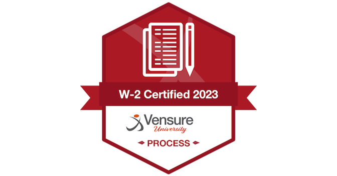 Process Badge: W-2 Certified 2023 - Credly