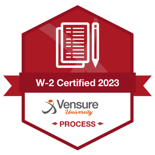 Process Badge: W-2 Certified 2023 - Credly