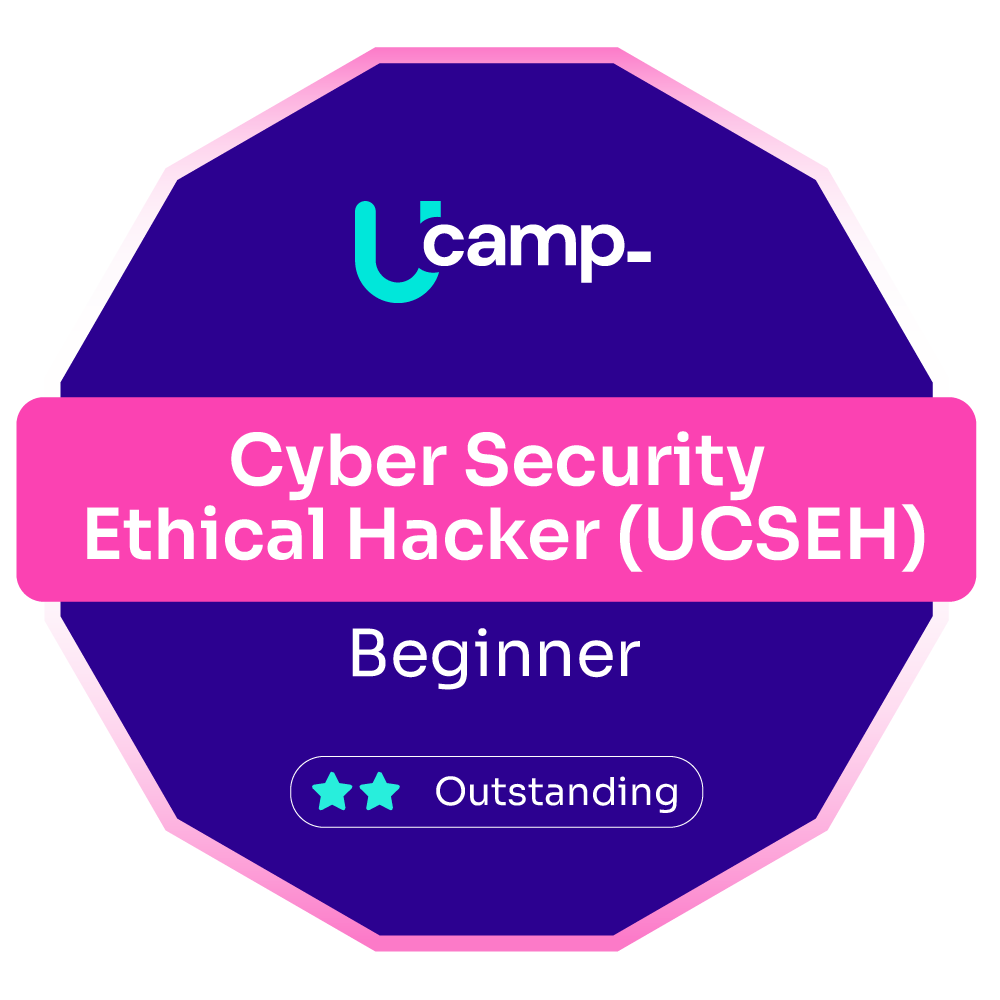 Cyber Security Ethical Hacker (UCSEH) - Outstanding - Credly