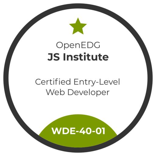 [WDE-40-01] WDE™ – Certified Entry-Level Web Developer - Credly