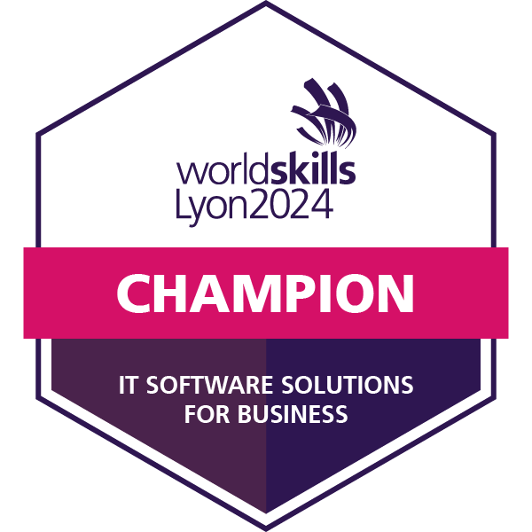 WorldSkills Lyon 2024 - Champion - IT Software Solutions for Business - Credly