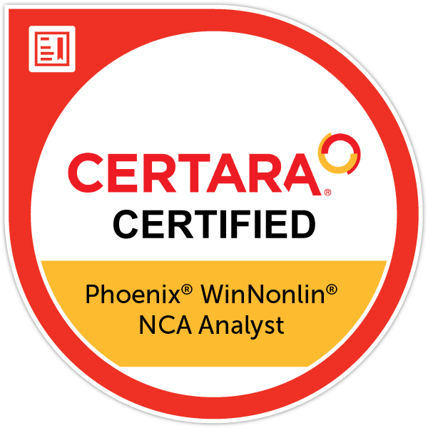 Certara Certified NCA Analyst using Phoenix WinNonlin Version 8.4 and 8.5 - Credly