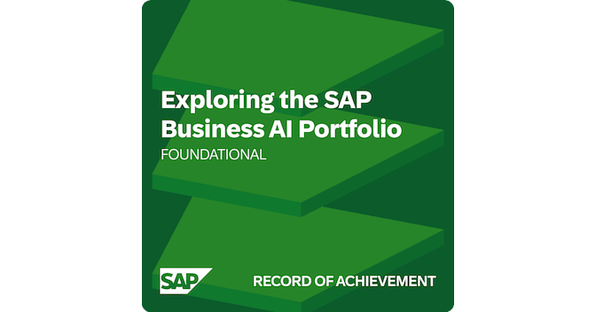 Exploring the SAP Business AI Portfolio - Record of Achievement - Credly