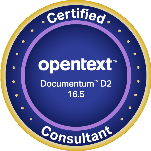 OpenText Certified Consultant - Documentum D2 16.5 - Credly