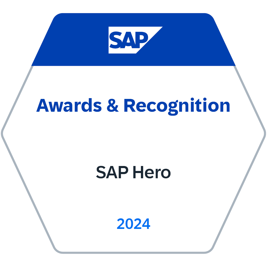 Awards and Recognition 2024 - SAP Hero - Credly