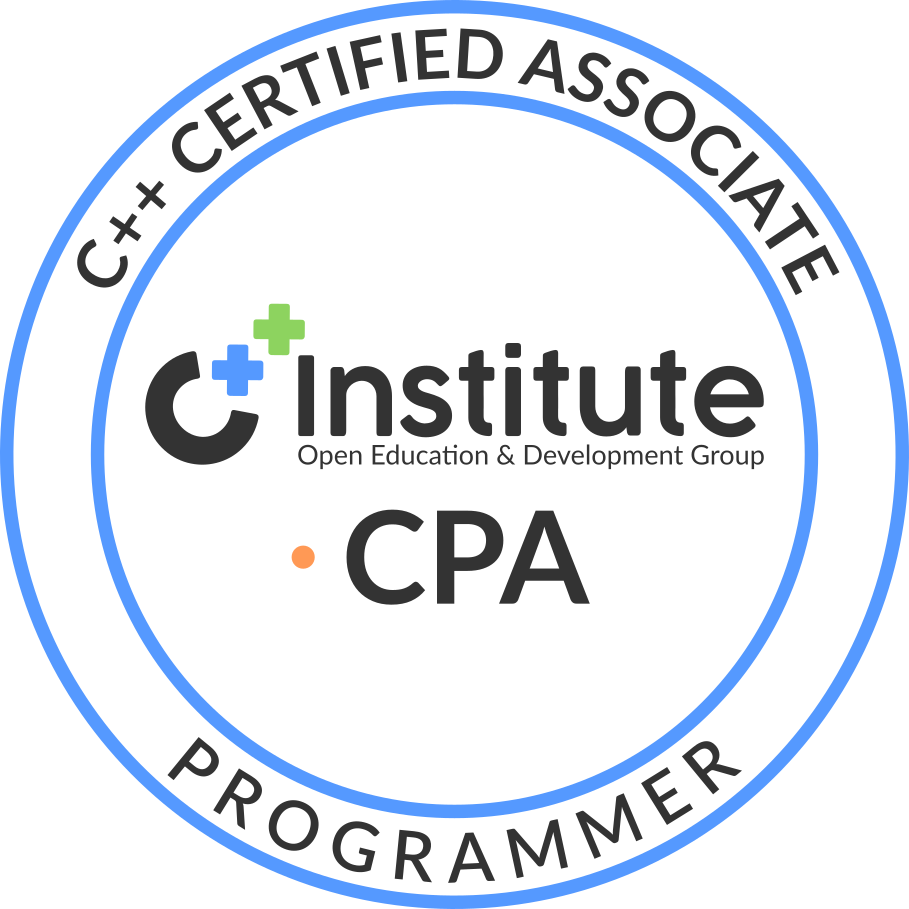 [CPA-21-02] CPA – C++ Certified Associate Programmer - Credly