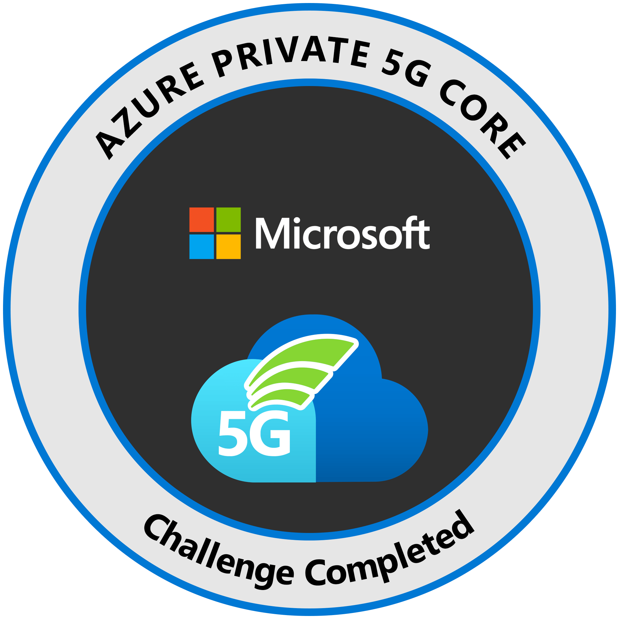 Azure Private 5G Core Completion Badge - Credly