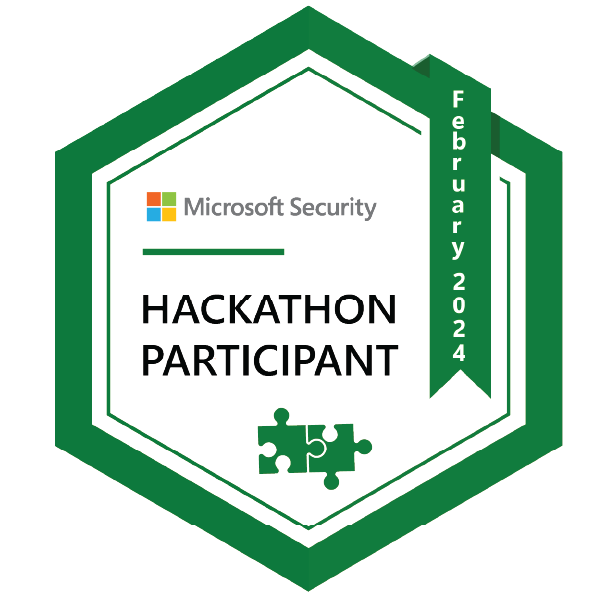 Microsoft Security Hackathon 2024 Participant - Credly