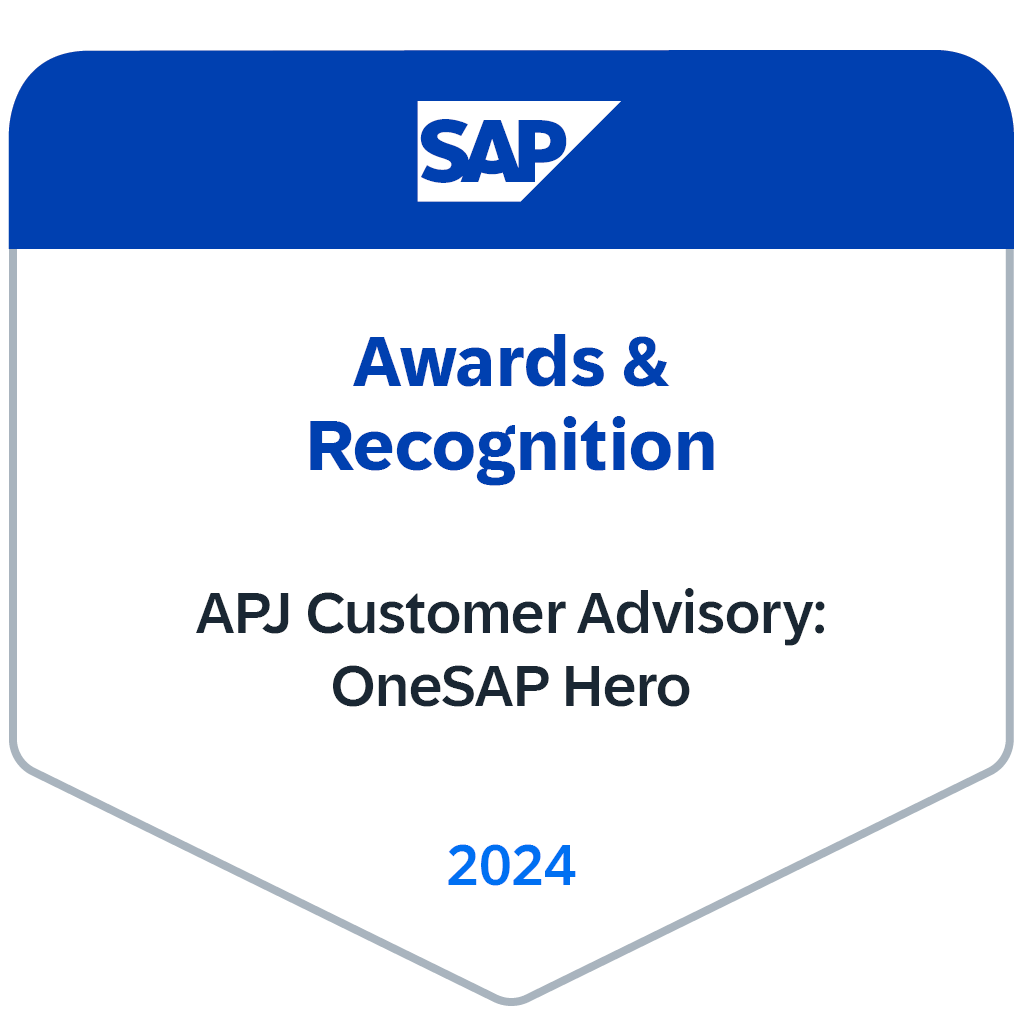 Awards and Recognition 2024 - APJ Customer Advisory: OneSAP Hero - Credly