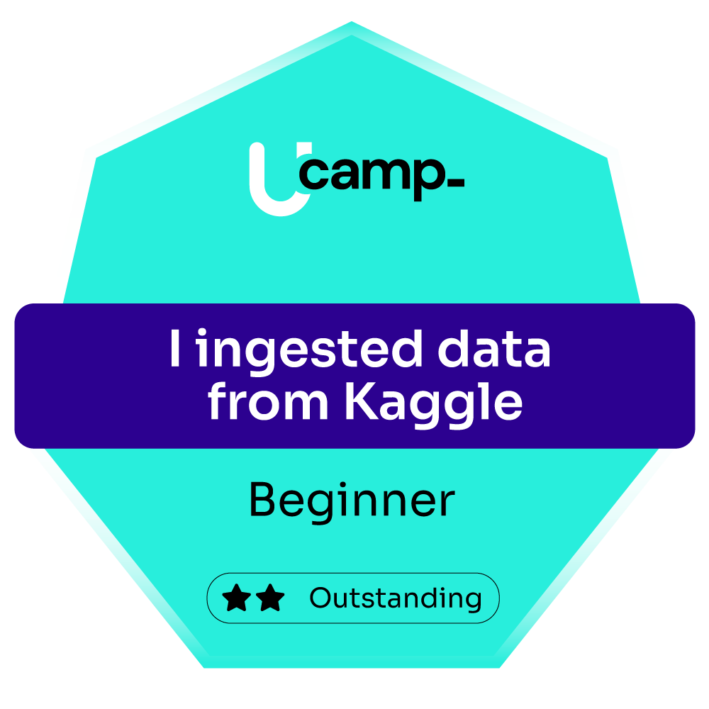 I ingested data from Kaggle - Outstanding - Credly