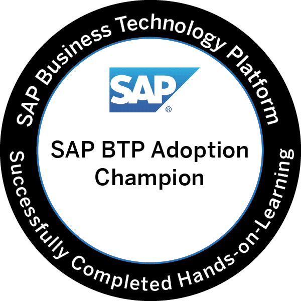 SAP Business Technology Platform - SAP BTP Adoption Champion - Credly