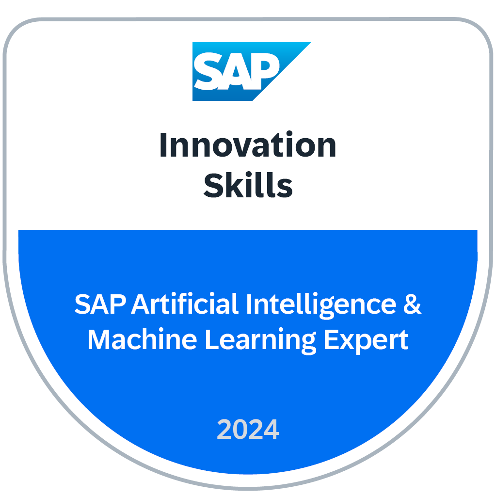 Innovation Skills 2024 - SAP Artificial Intelligence & Machine Learning Expert - Credly