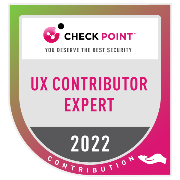 Check Point Expert UX Contributor 2022 - Credly